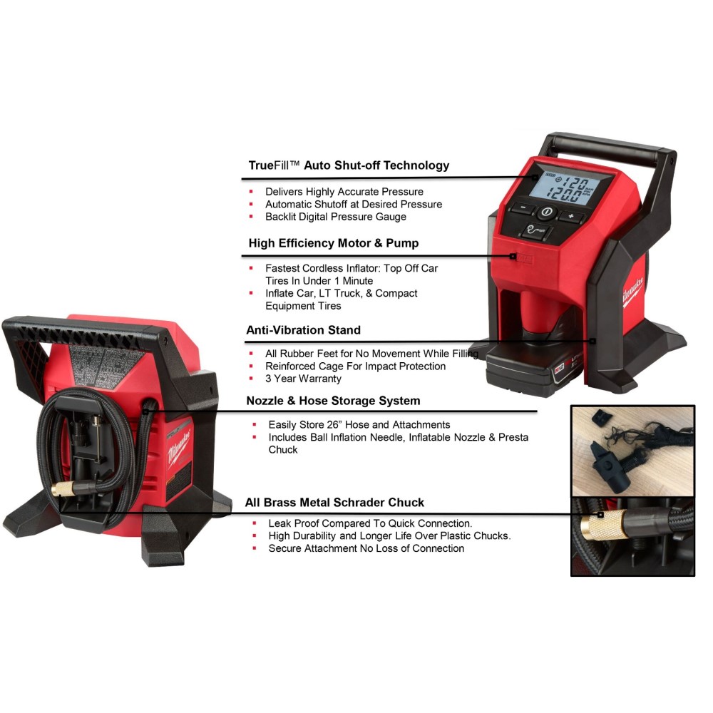 Milwaukee M12 Compact Inflator Kit - Performance Bodies