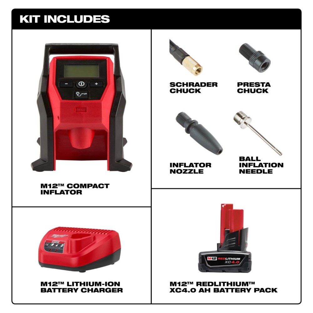 Milwaukee M12 Compact Inflator Kit - Performance Bodies