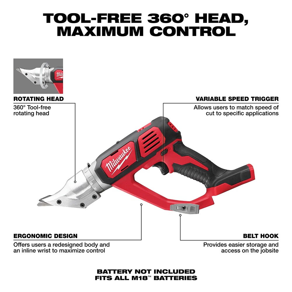 Milwaukee M18 18 Gauge Double Cut Shear (Tool Only) - Performance Bodies